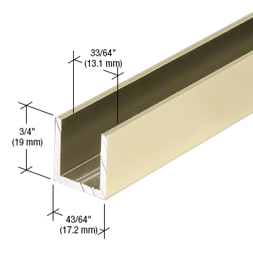Satin Brass Shower U Channel | PS Glass Fittings