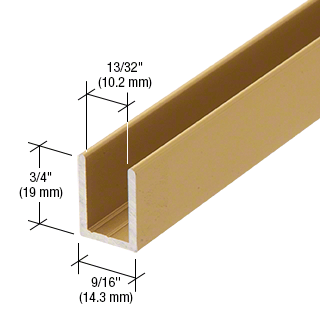 Satin Brass Shower U Channel | PS Glass Fittings